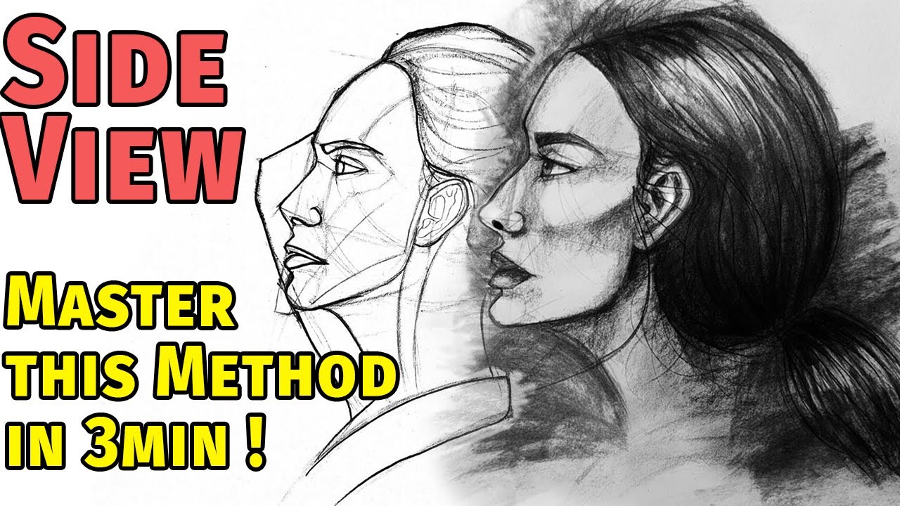 How to Draw Face - Side View with Loomis Method Part 3 - YouTube