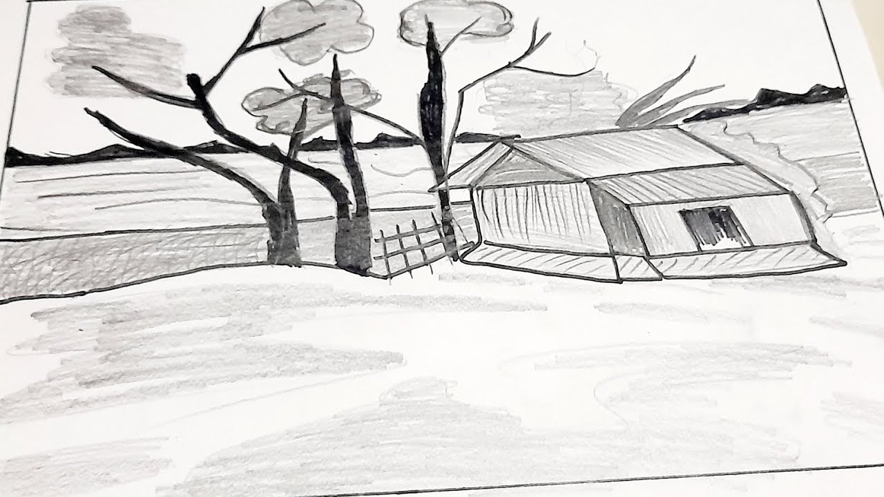 How to draw beautiful scenery step by step for beginners - YouTube
