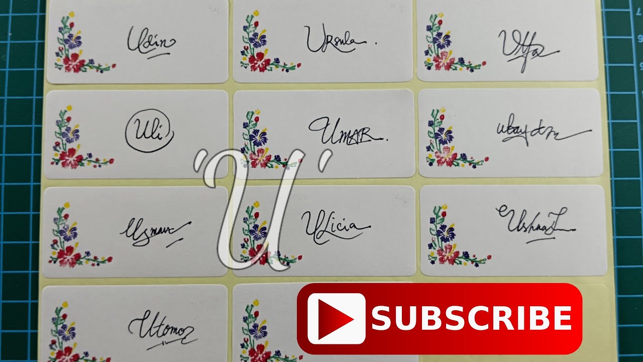 "U" Signature Style Tutorial Inspirasi Tanda Tangan Huruf "U" - YouTube