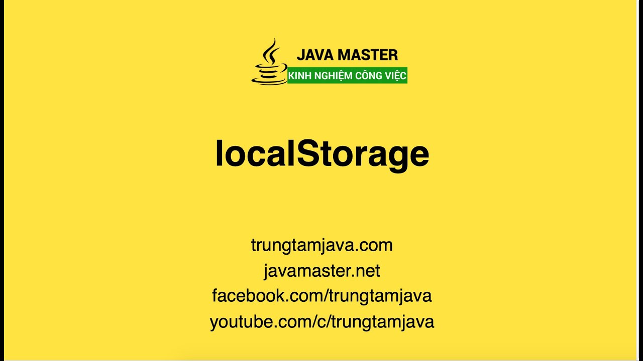 JavaScript 29 - Js localStorage - Trung Tâm Java Master - YouTube