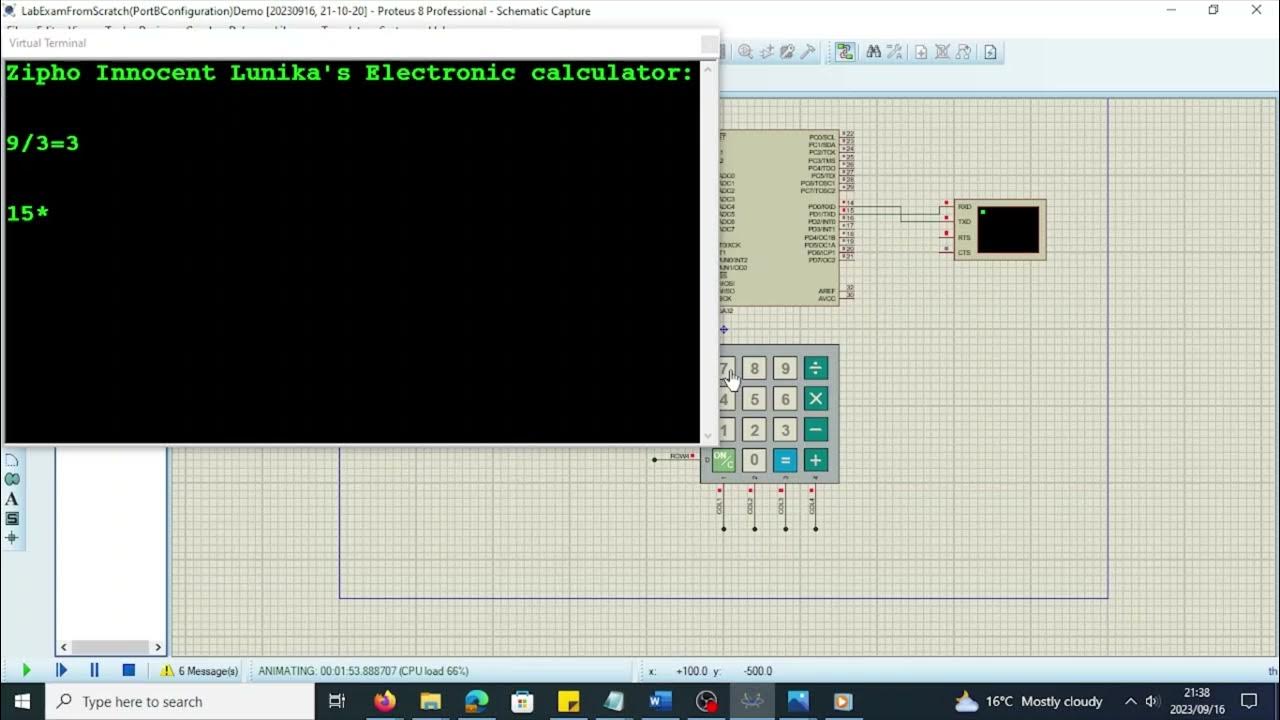 AVR assembly calculator using ATMEGA32 serial communication - YouTube