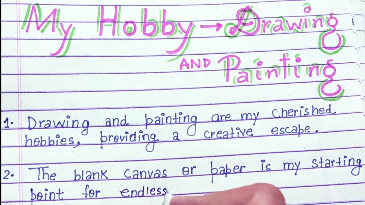10 lines on My Hobby in English|Essay on Drawing or Paintingin English ...