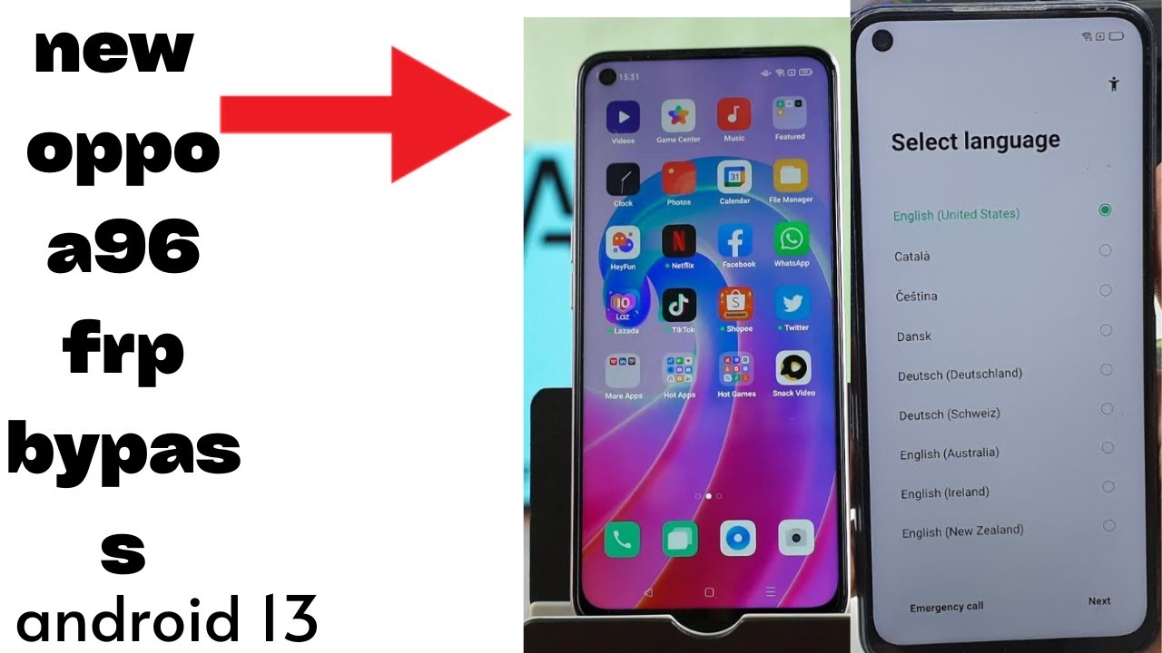 oppo A96 Cph 2333 Frp Bypass Android 13 New method Without PC Oppo cph ...