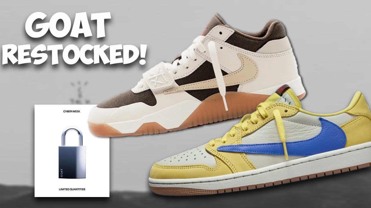 GOAT CYBER WEEK IS LIVE Travis Scott Jordan 1 Canary Yellow Jumpman ...