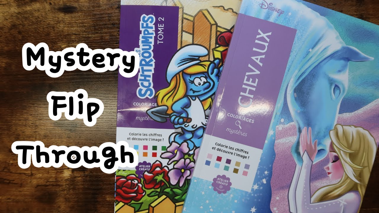 NEW mystery color by number flip through | disney horses + smurfs ...