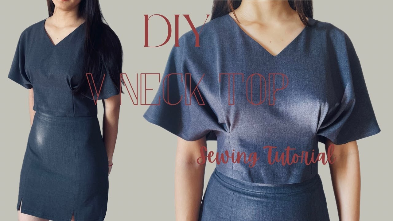 DIY drop shoulder top | How to cut and sew a top for beginner (part 1 ...