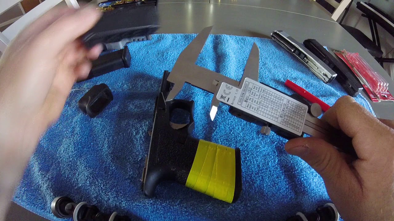 Polymer 80 P80940C Frame, Grip cut to take G26 Mags. Part 1 - YouTube