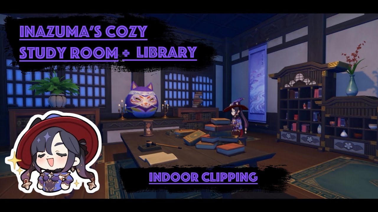 Inazuma's Cozy Study Room + Library | "Inazuma Mansion" Serenitea Pot ...