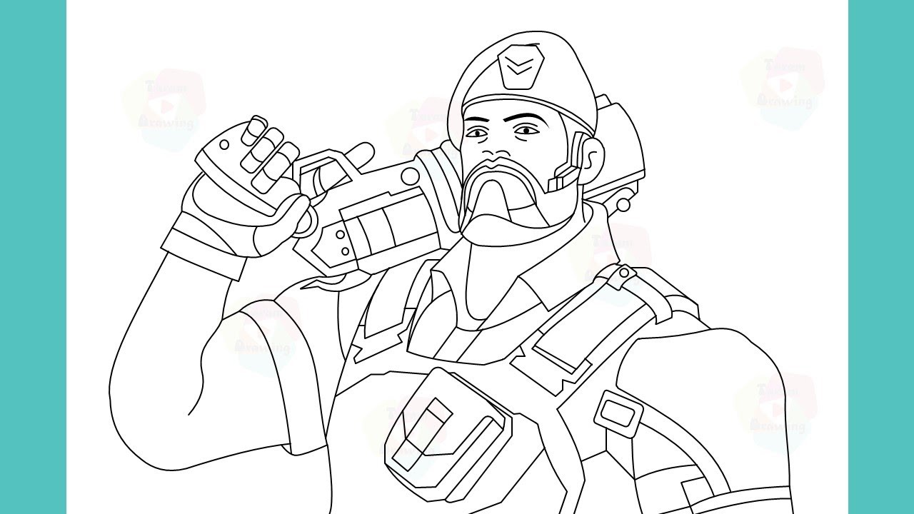 how to draw brimstone from valorant drawing - YouTube