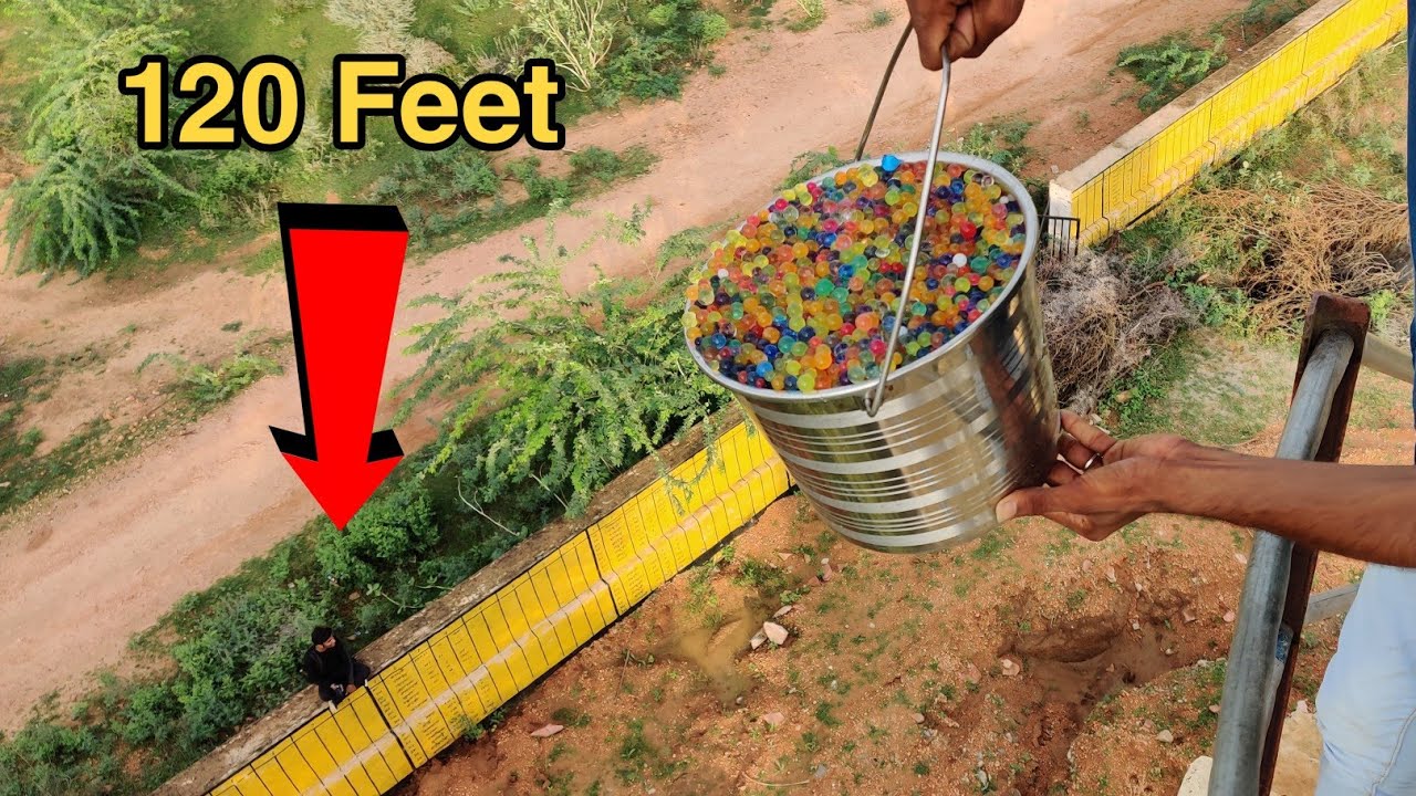 Dropping Orbeez Balls From 120 Feet Water Tank || 120 Feet Water Tank ...