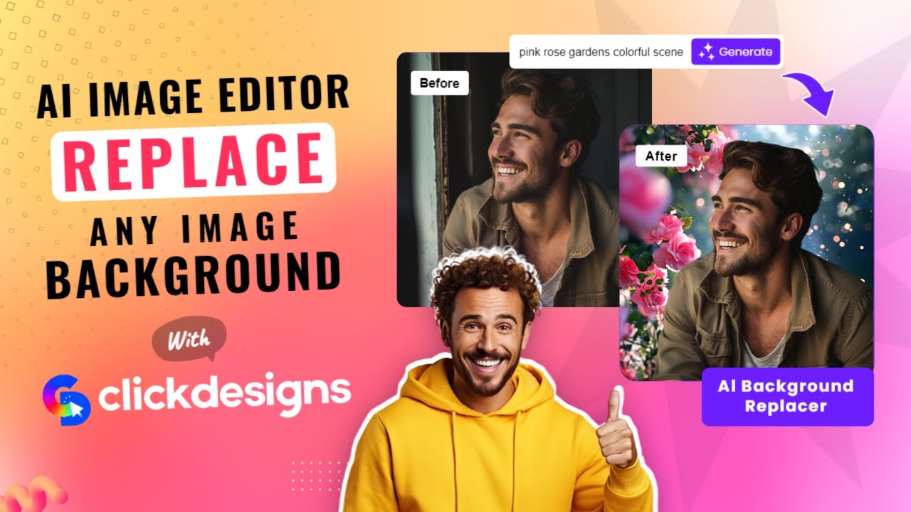 AI Image Editor: REPLACE Any Image Background With ClickDesigns! 🎨🌅 # ...