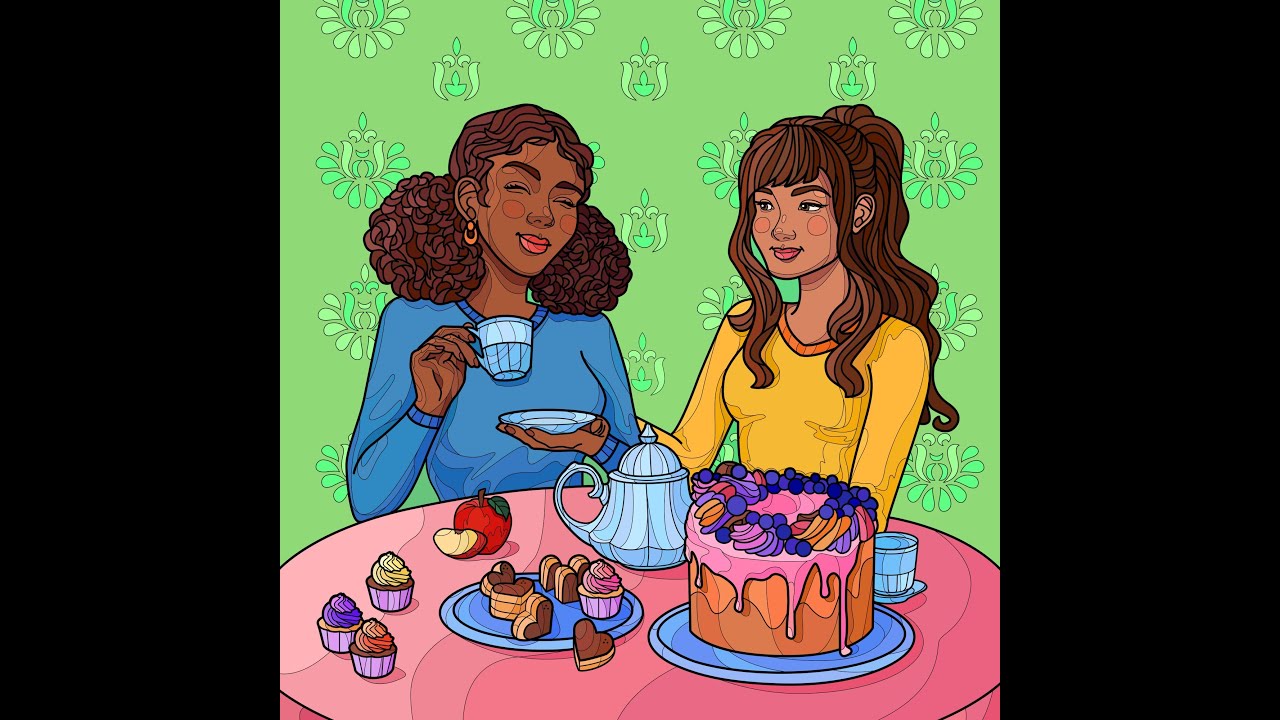 Hey Color Paint by Numbers app Color with me Tea with friends # ...