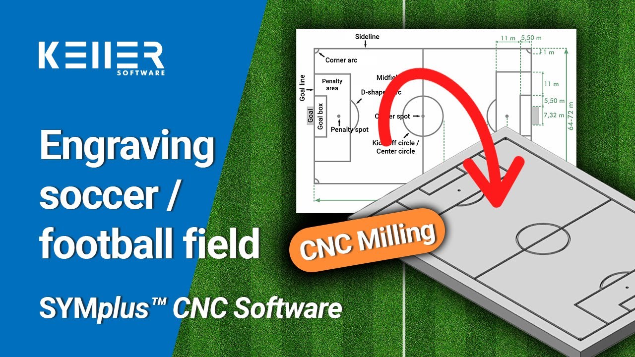 CNC Milling: Engraving a real soccer/football field with SYMplus™ CNC ...