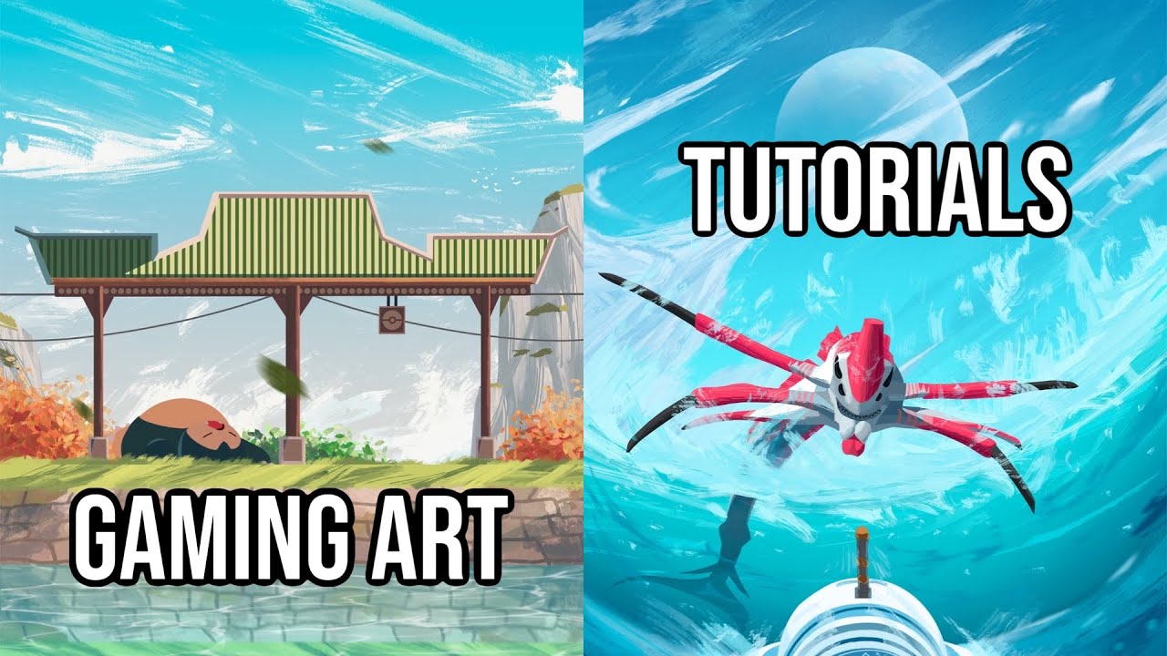 Drawing gaming art designs for 8 minutes tutorials! - YouTube
