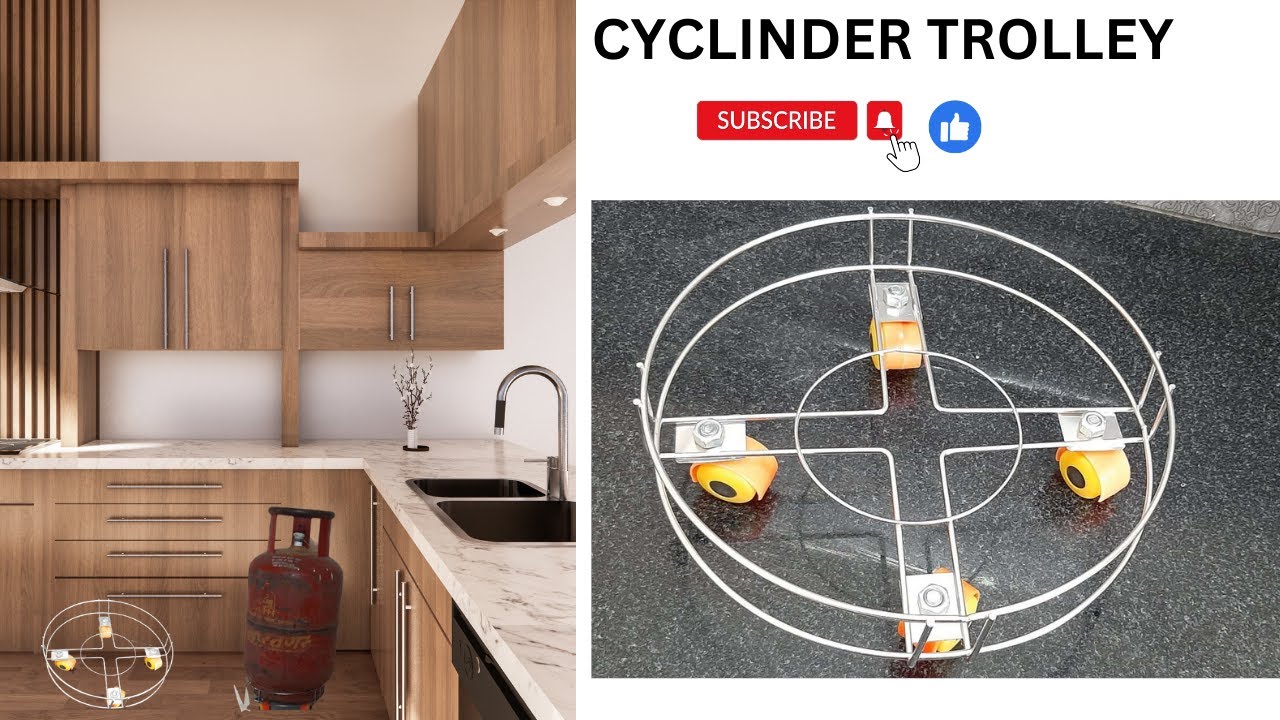 Stainless Steel Gas Cylinder Trolley with Wheels | Cylinder Stand ...