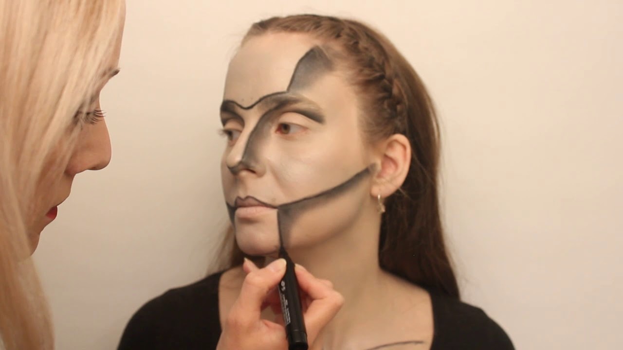 Robot look - The Body Shop - Føstulávint/ Halloween Makeup - YouTube