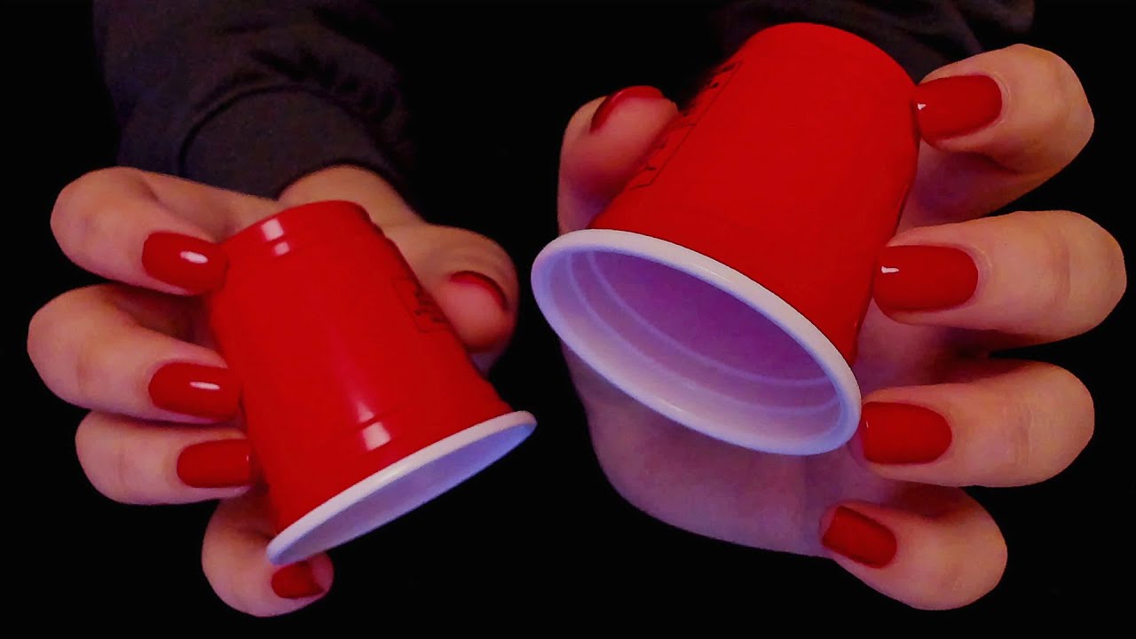 ASMR with Tiny Red Cups - Tapping, Scratching and Rubbing Ear to Ear ...