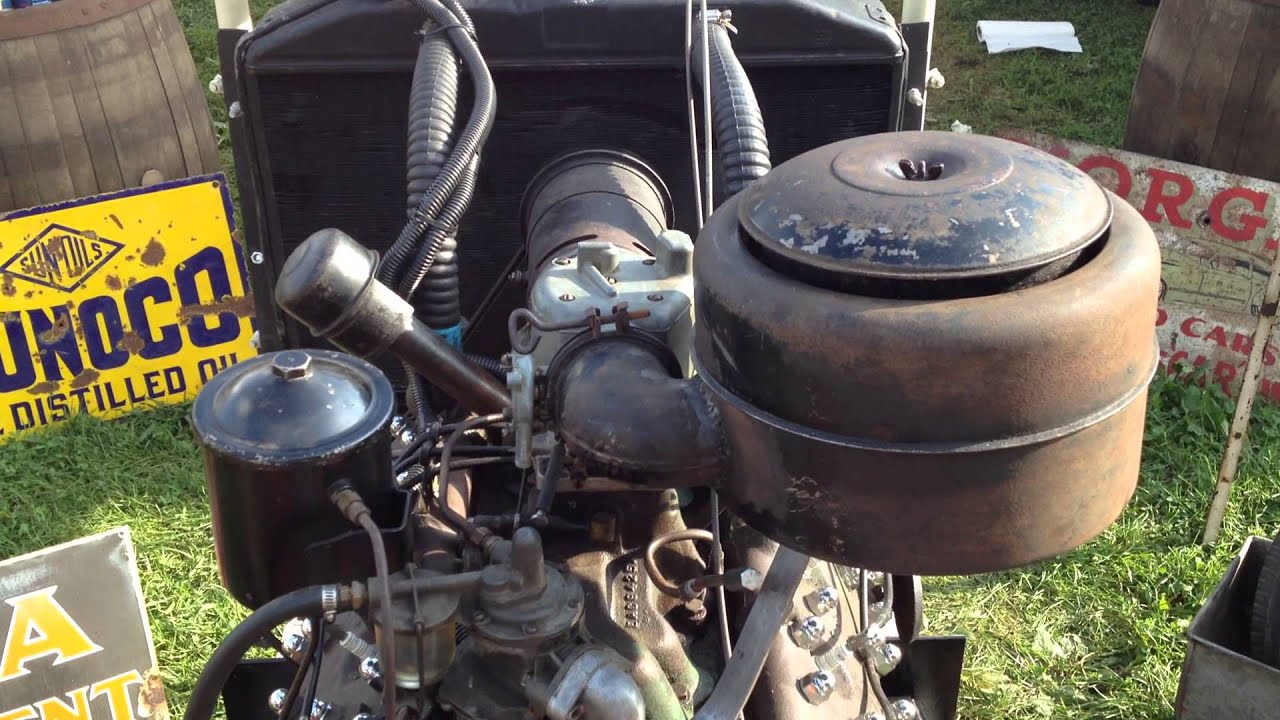 2014 Canfield Fair Antique Engine Show Mercury Flathead Engine - YouTube