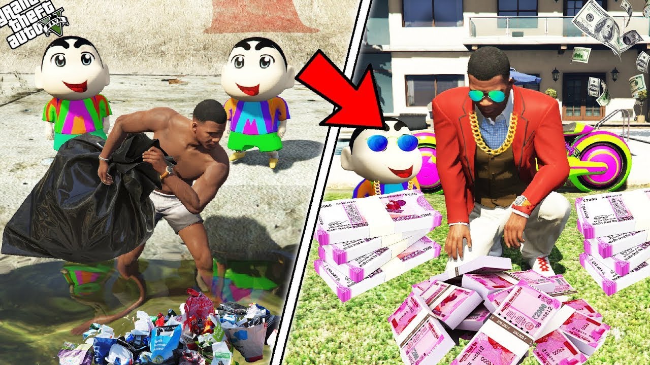 Franklin POOR Life To RICH Life in GTA 5 || SHINCHAN Enemy Gta 5 || Gta ...