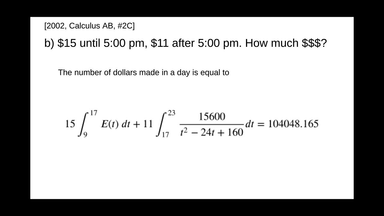 AP Calculus AB - 2002: #2C - YouTube