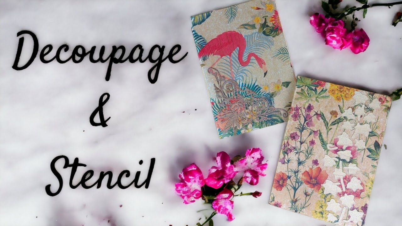 Decoupage Notebook Makeover With Raised Stencil #decoupage #mycozynest ...