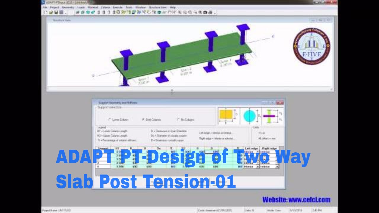 ADAPT PT-Design of Two Way Slab Post Tension-01 - YouTube