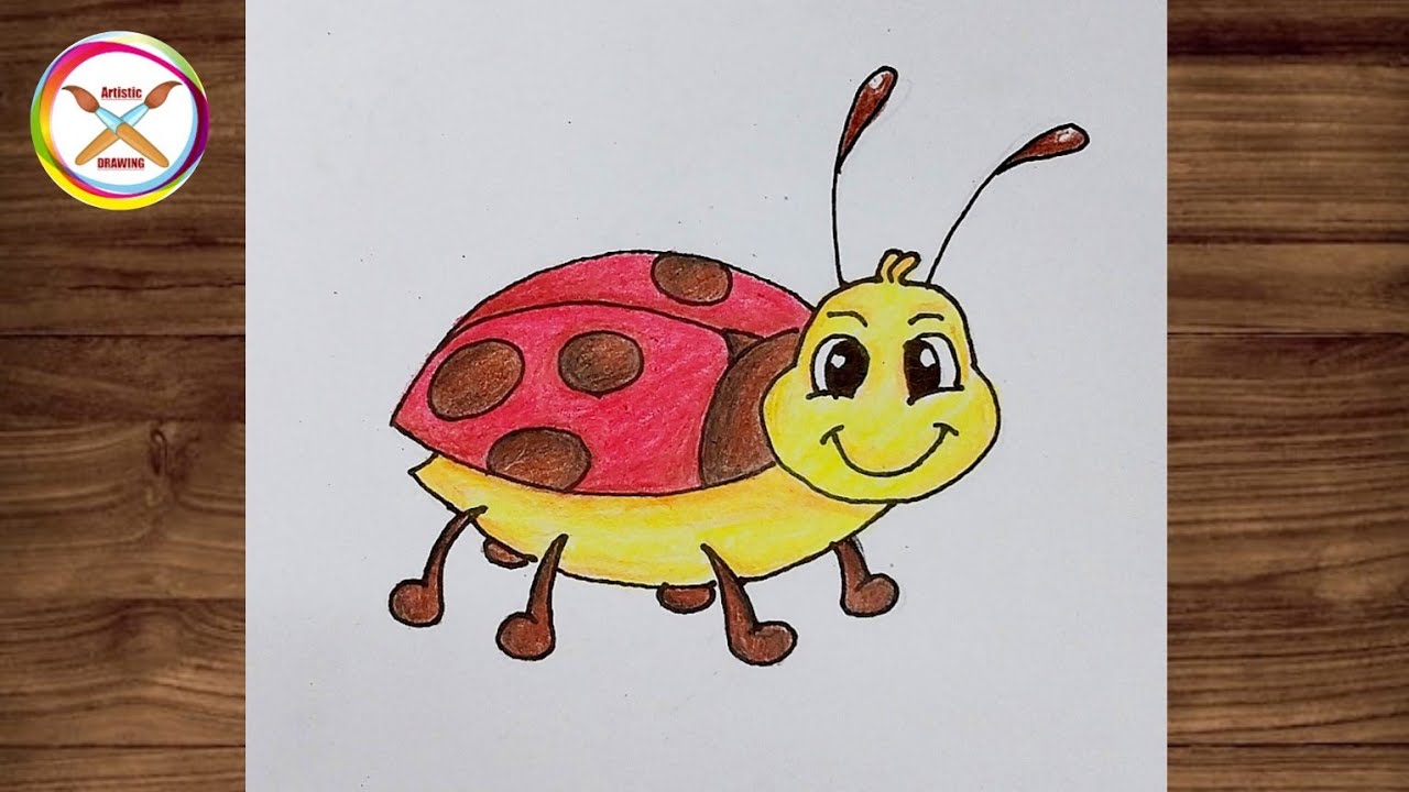 How To Draw Cute Cartoon Ladybug 🐞 || Cartoon Ladybug Drawing || Draw ...