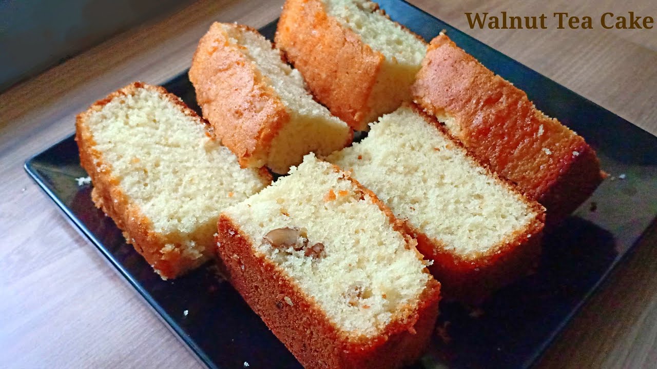 Tea Cake Recipe | Fluffy Sponge Cake Recipe | Walnut Tea Cake Recipe ...