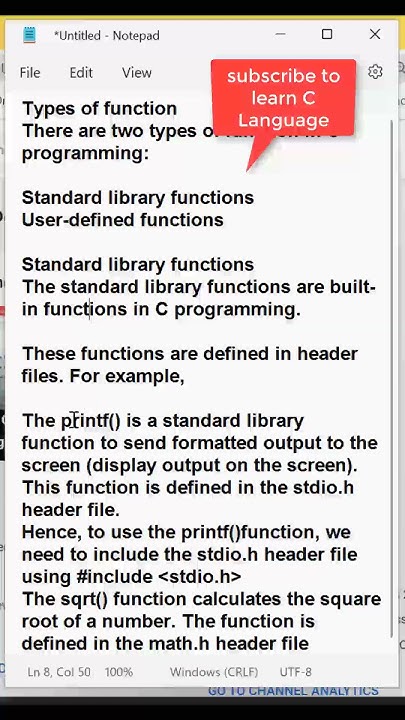 Class 25 | Functions in C Language | #cprogramming #cprogrammingvideo #functions #functionsinc ...