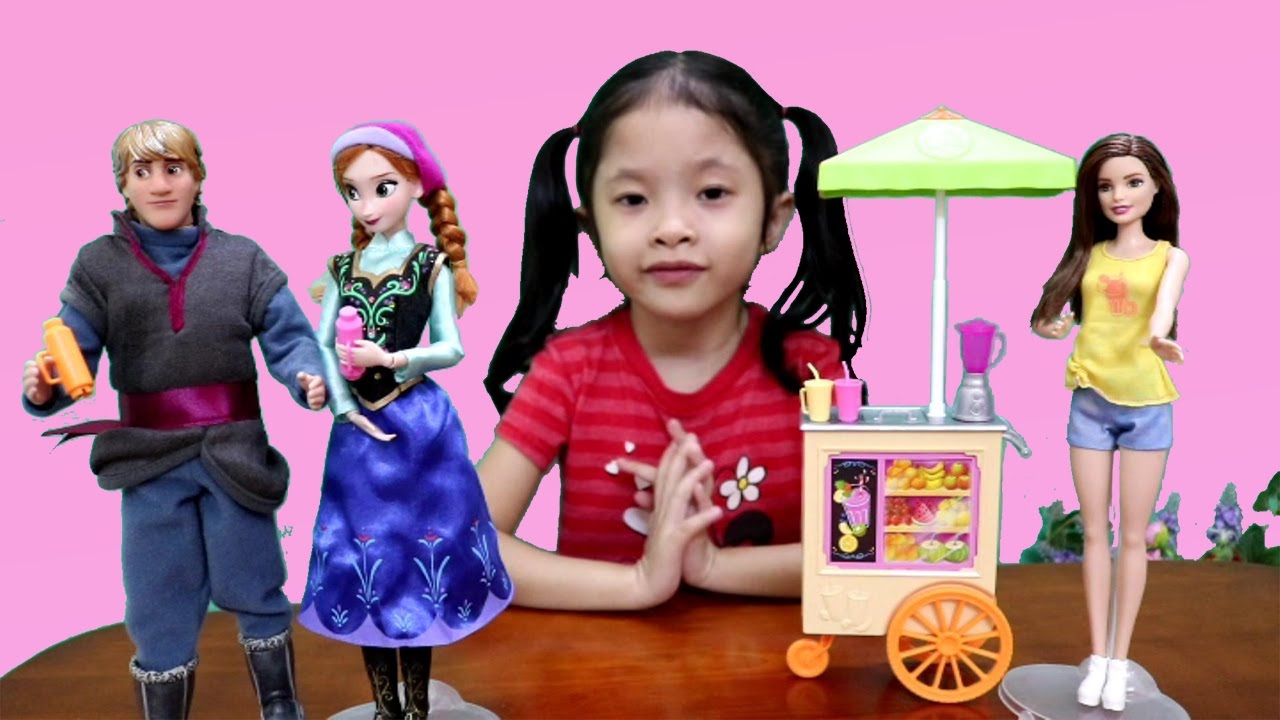 Búp Bê Barbie và Xe Bán Nước Ép Trái Cây - Barbie careers smoothie chef ...