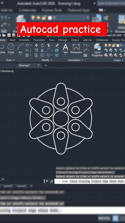 AutoCad practice Drawing | Autocad 2d tutorial for beginners | Drawing ...