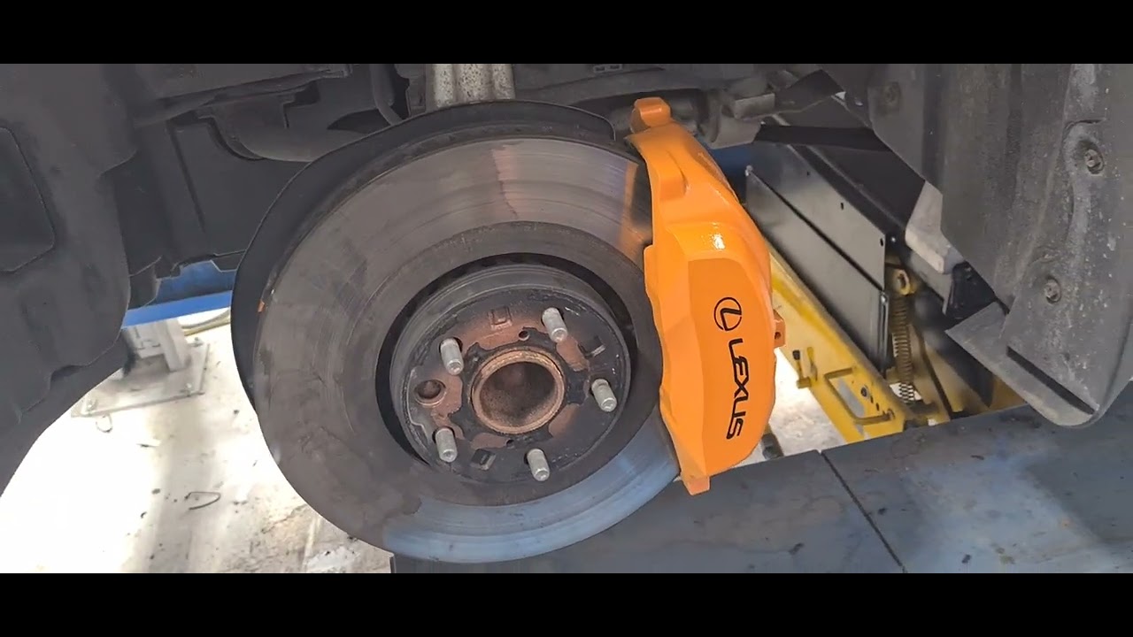 how to replace front pads and paint calipers on a Lexus Rc...part 2 ...