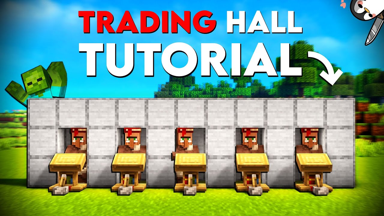 Minecraft 1.20 SIMPLE Trading Hall Tutorial | With Zombie - YouTube