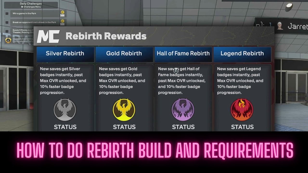 HOW TO GET REBIRTH BUILD AND THE LEVELS OF REBIRTH BUILDS IN NBA 2K26 ...