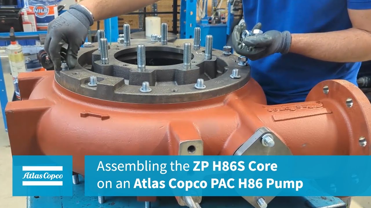 Assembling the ZP H86S Core on an Atlas Copco PAC H86 Pump - YouTube
