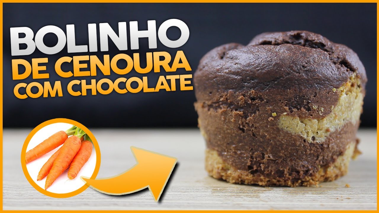 BOLINHO FIT DE CENOURA COM CHOCOLATE! | Fofinho e Sem Açúcar! - YouTube