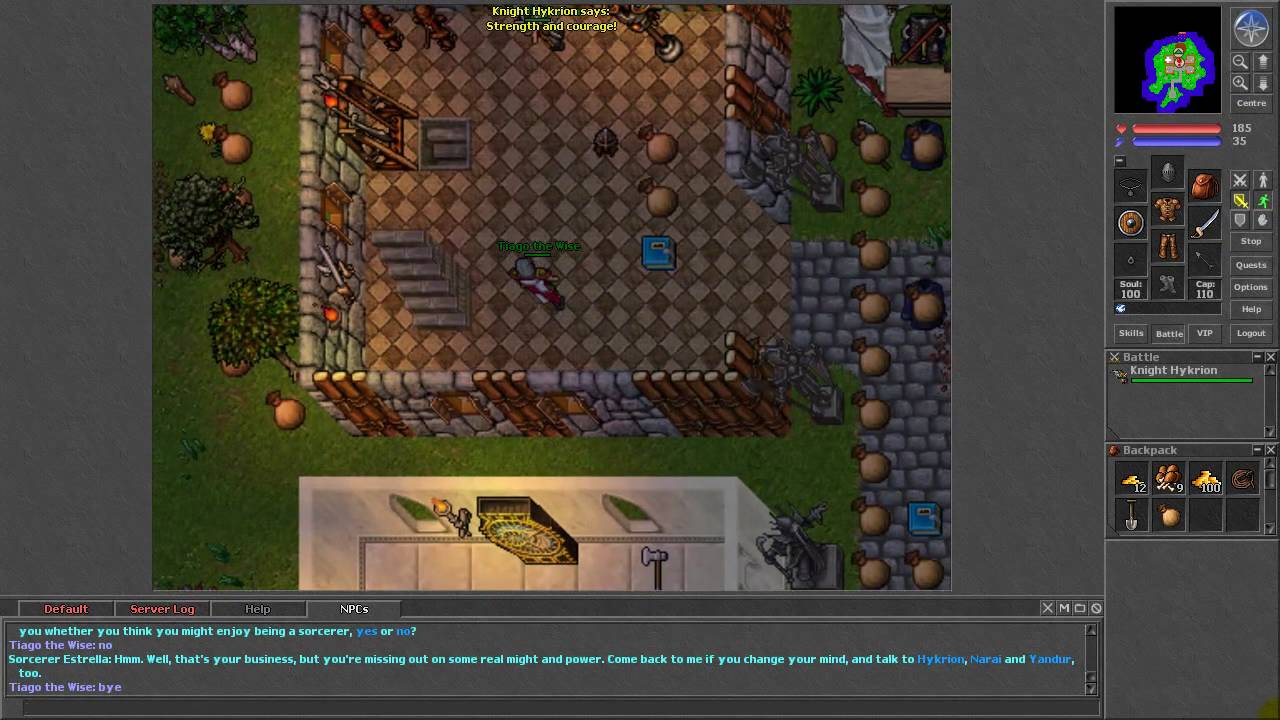 Tutorial de Tibia: Saindo de Rookgaard e escolhendo uma vocação - YouTube