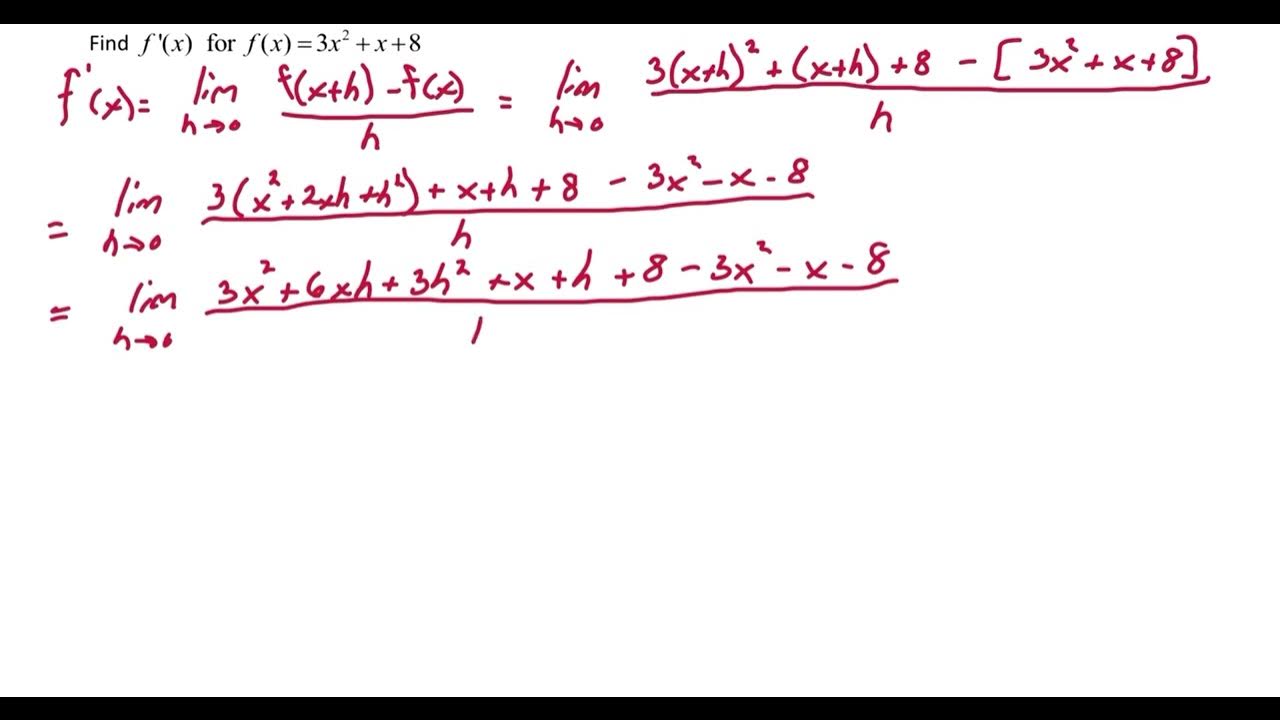 Find Derivative of a Function Using Limits - YouTube