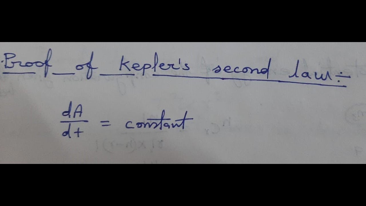 Kepler's second law (proof) - YouTube