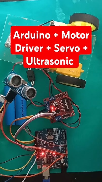 Arduino + Motor Driver + Servo Motor + Ultrasonic Sensor #shorts # ...