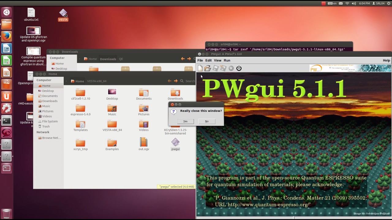 XcrysDen Cif2cell Vesta and Pseudopotentials set up for Quantum ESPRESSO Thai version - YouTube