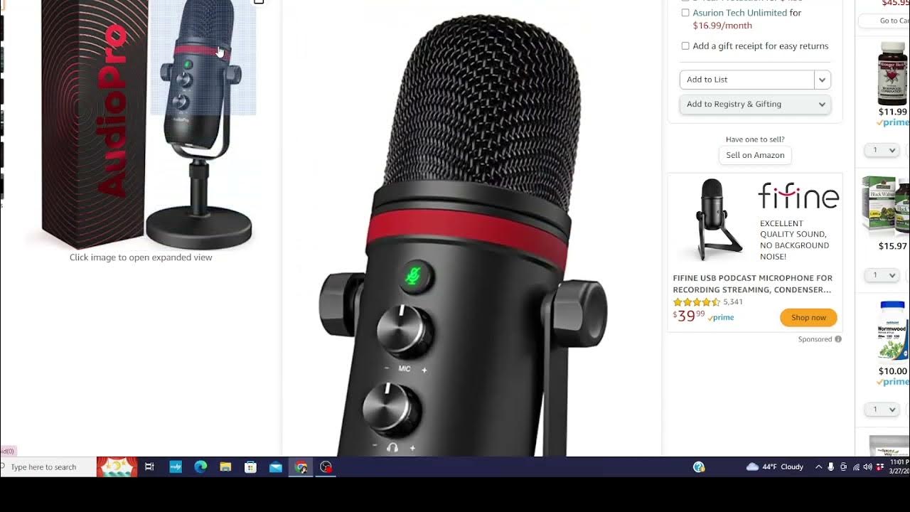 AUDIOPRO USB Microphone - Computer Condenser Gaming Mic Sound Test ...