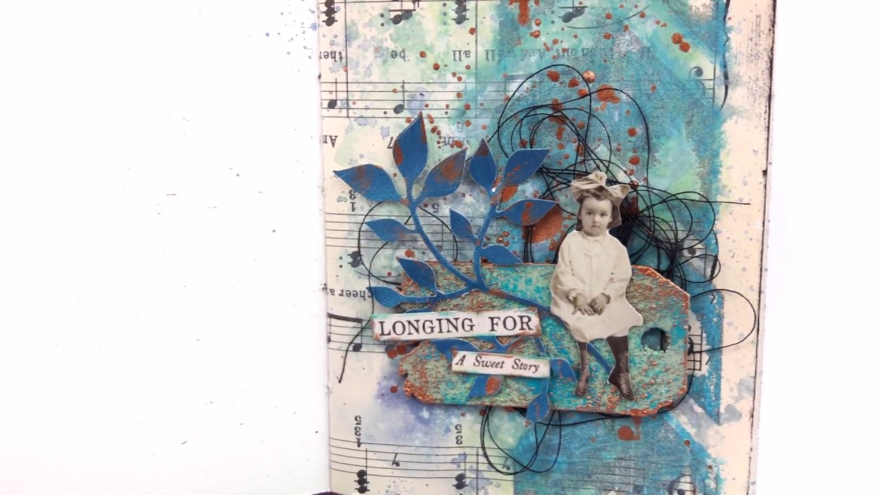 Art Journal Page - Mini Gelli Plate & Patine Effect Paste - YouTube
