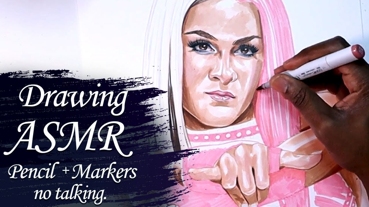 ASMR | Drawing of Dakota Kai WWE to help you Chill w/ Pencil + Markers ...