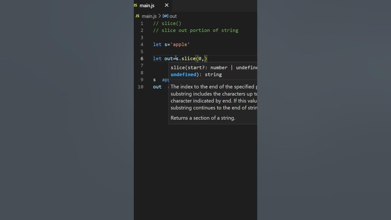 Javascript String Slice Method Youtube