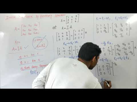 Easiest way to find Inverse of a Matrix by Row Transformation - YouTube
