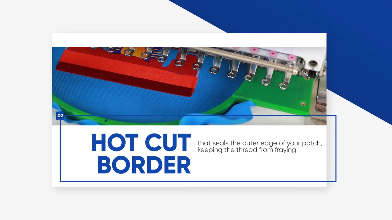 Merrow Border vs Hot Cut Border - Embroidered Patches - YouTube