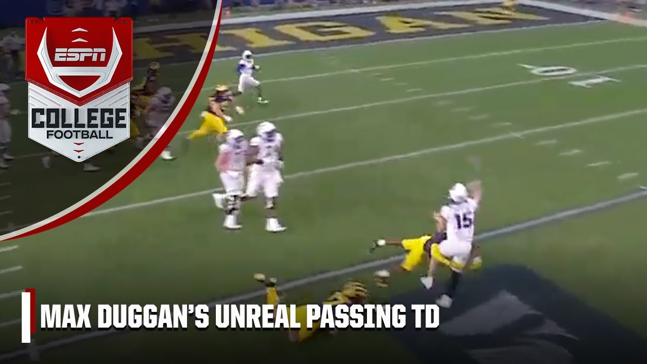 Max Duggan makes UNREAL TD pass under pressure 😳 | ESPN College ...