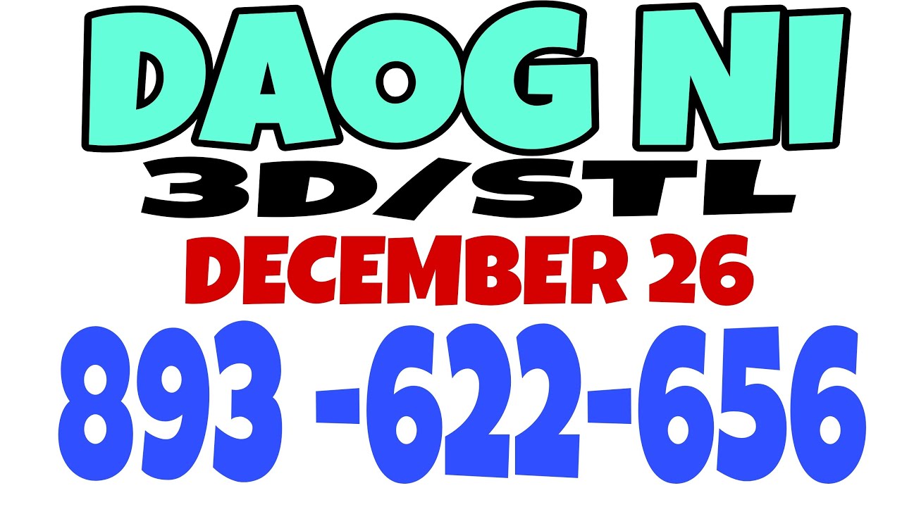 DAOG NI DECEMBER 26, 2024 3D/STL|| 893 622 656 - YouTube