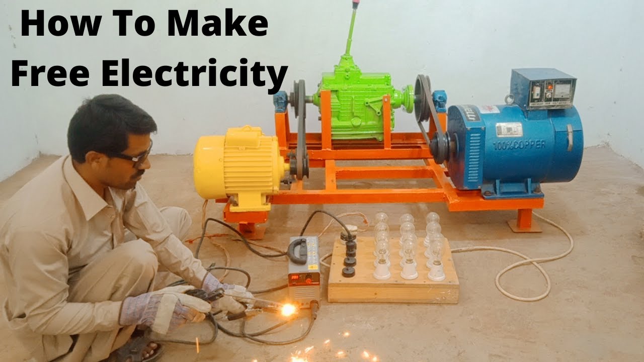 How To Make Electricity 3Hp Motor and 15kw Alternator Free Electicity ...